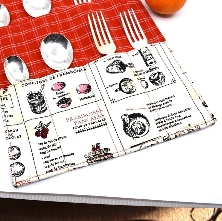 A cutlery roll for 4 people for picnics campin... - Folksy