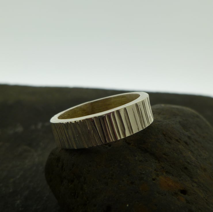 Textured Sterling Silver Ring - Folksy