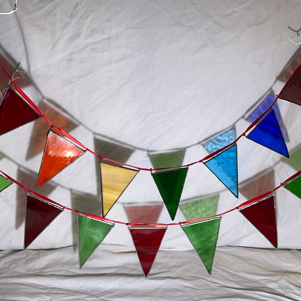 Stained glass bunting suncatcher - Folksy