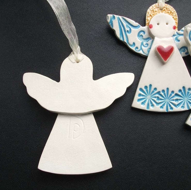 Ceramic Christmas Angel Pottery angel guardian ... - Folksy