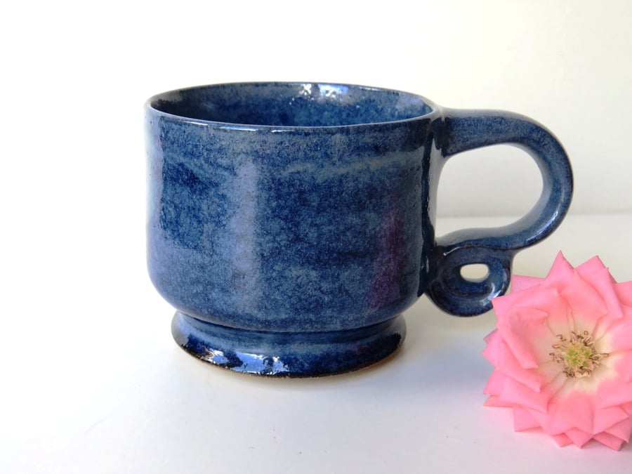 Small Blue 6oz Espresso Cup Pottery - Folksy