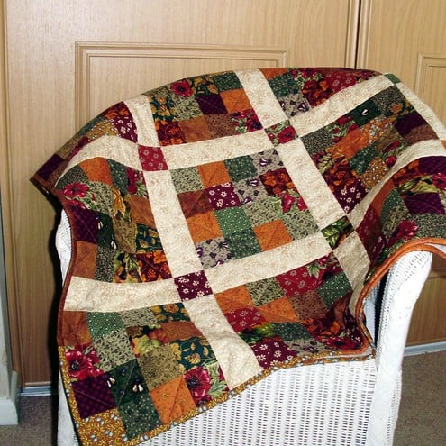 Autumn throw/ sofa quilt - Folksy