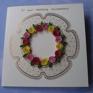 Quilled Anniversary Card - ANY number - Folksy