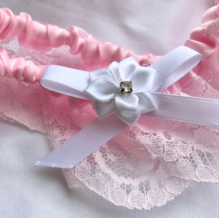 JULIETE Pink Lace Wedding Garter - Folksy