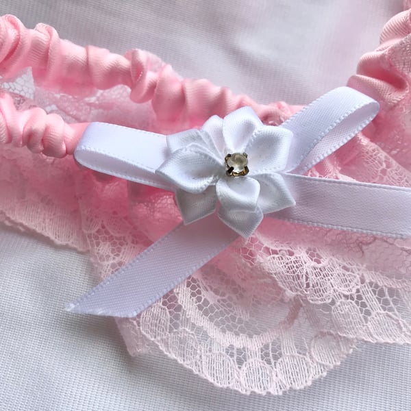 JULIETE Pink Lace Wedding Garter - Folksy