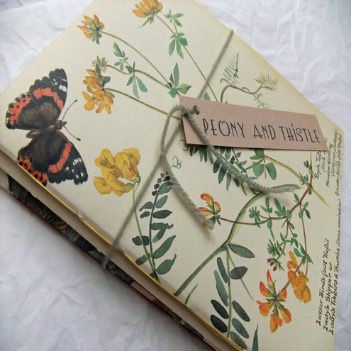 Set of 3 hand-sewn notebooks / journals made fr... - Folksy