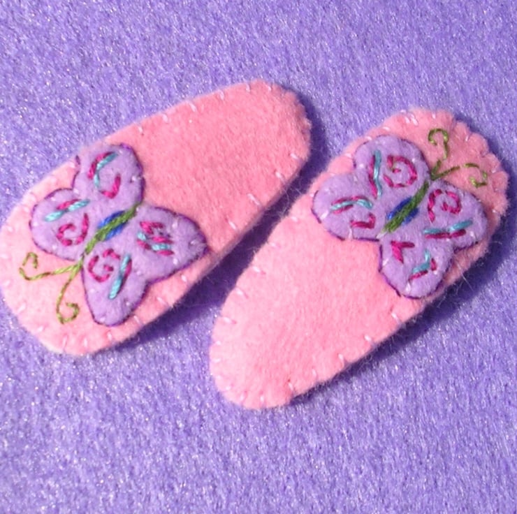 Pair of Butterfly Hair Clips - Folksy