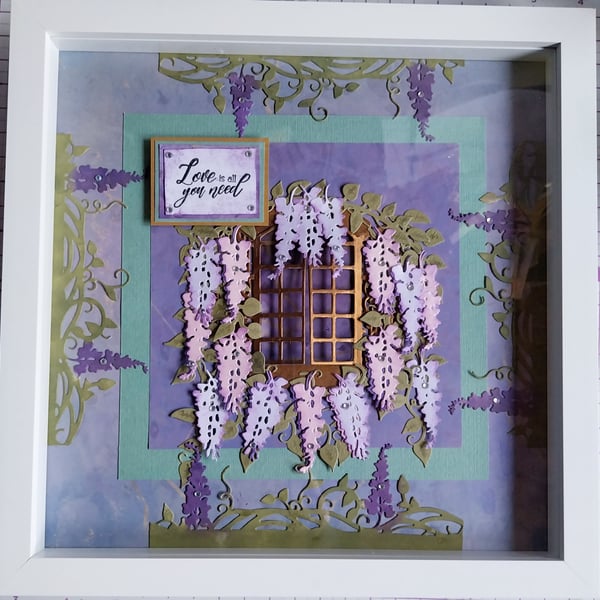 Wisteria Themed Box Frame - Folksy