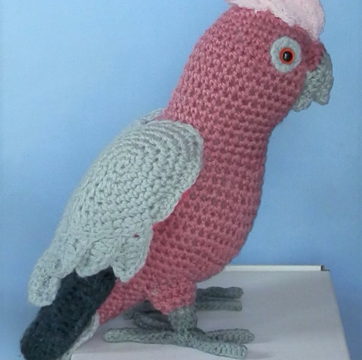 Galah, Rose-Breasted Cockatoo Crochet Bird - Folksy