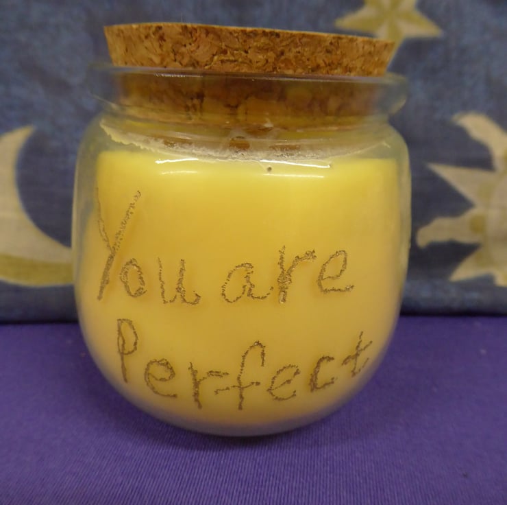 Hand Engraved You are perfect Soy Wax Candle - Folksy