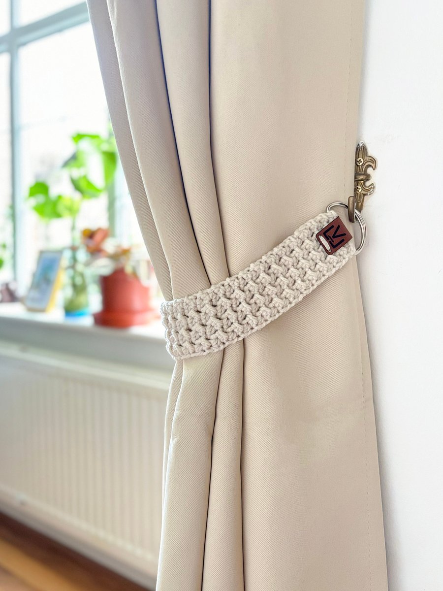 Crochet curtain tie backs, Curtain holdback, Ha... - Folksy