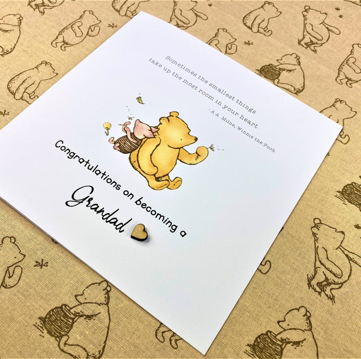 Winnie the Pooh Card New Baby Congratulations o... - Folksy