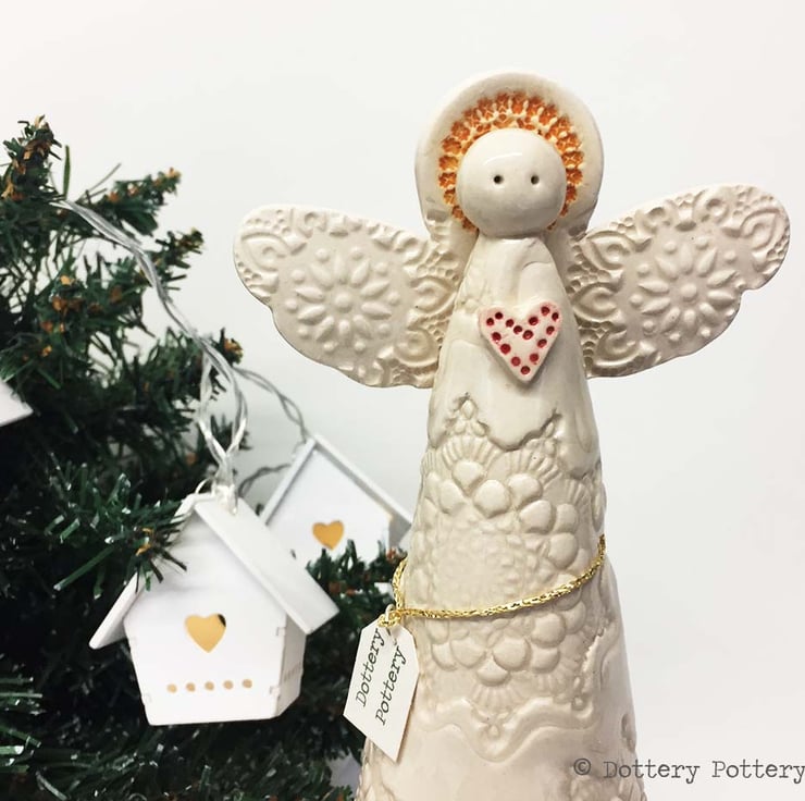 Huge Ceramic Angel Christmas decoration Pottery... - Folksy