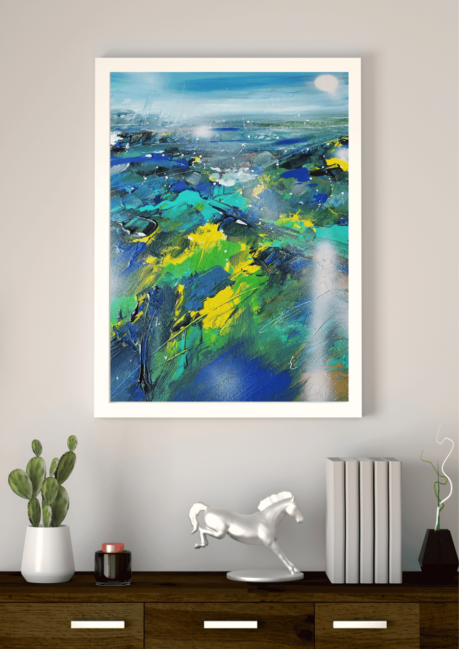 Original Abstract Into The Welsh valley Paintin... - Folksy