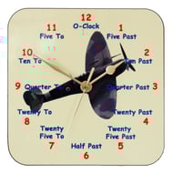 Wall Clock - Spitfire with Numbers and Words to... - Folksy