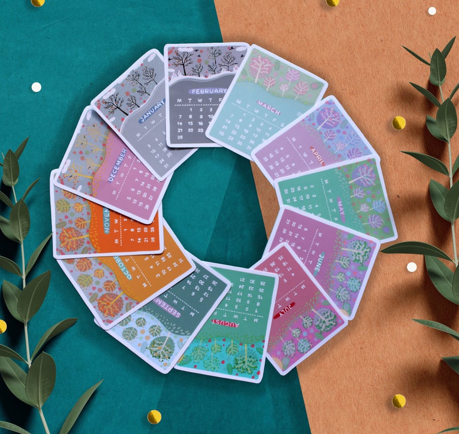 2023 Calendar stickers, Mini calendar stickers,... - Folksy