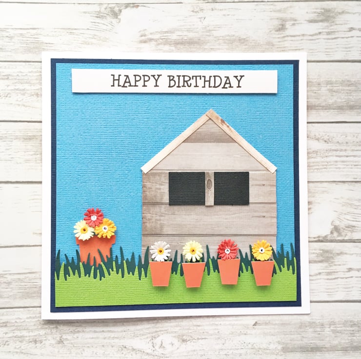 Birthday card - garden shed - boxed option - Folksy