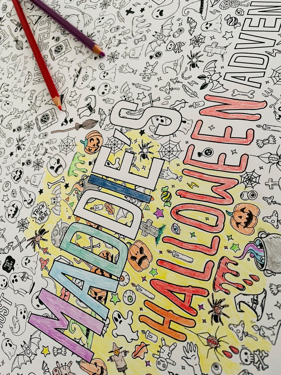 Halloween Spooky Giant Colouring Page - Folksy