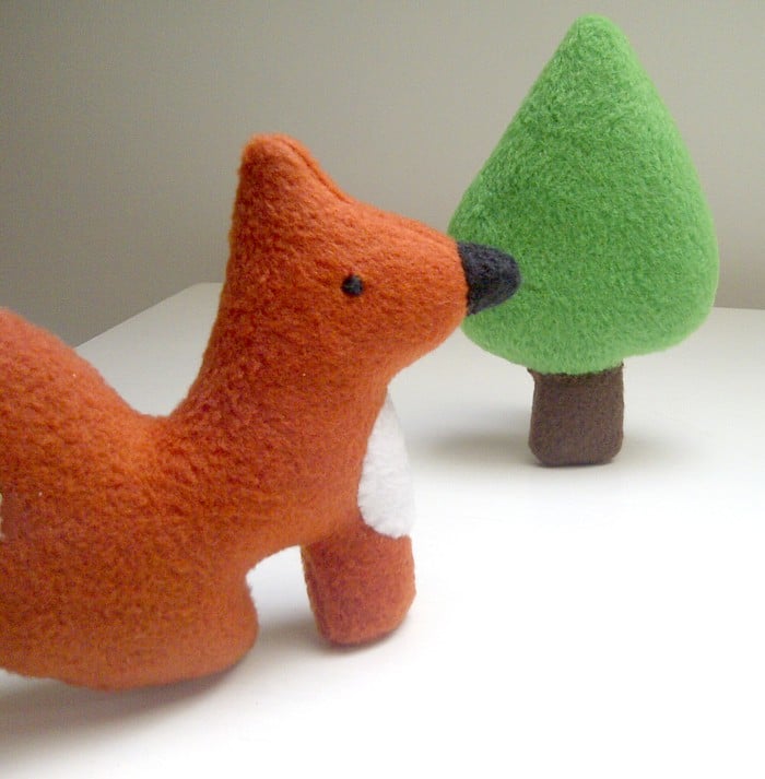 Mini Fox and Tree Set, Little Woodland Russet F... - Folksy