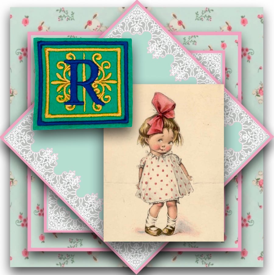 Sale Item - Medieval Style Embroidered Letter R - Folksy