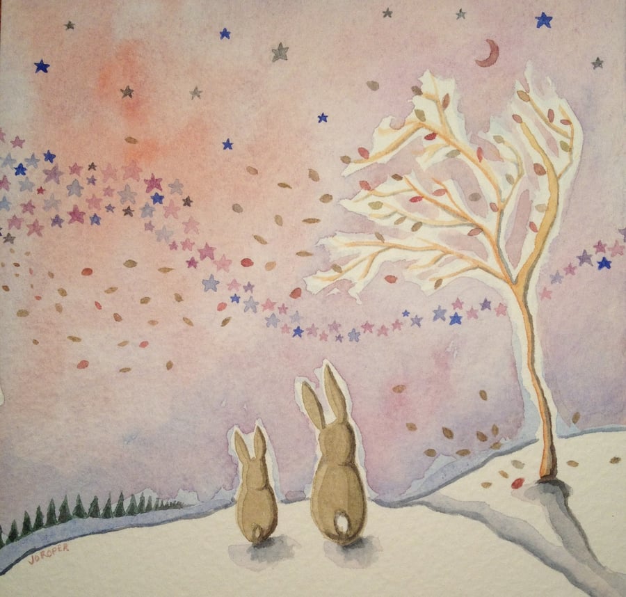 It's windy is an ORIGINAL PAINTING 5X5 by Jo Ro... - Folksy