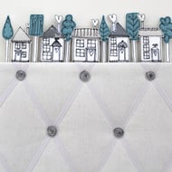 Memo Board with Houses and Trees - Folksy