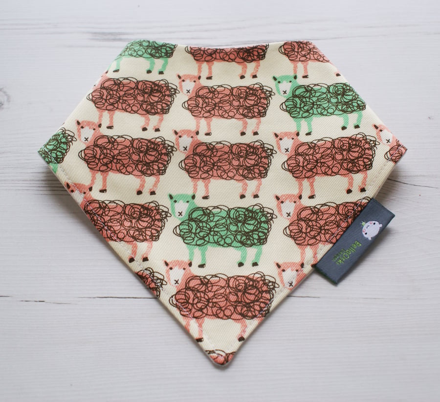 Bandana Dribble Bib Handmade Japanese Hitsuji S... - Folksy
