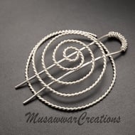 Silver plated copper Spiral bun cage ,hair bun ... - Folksy