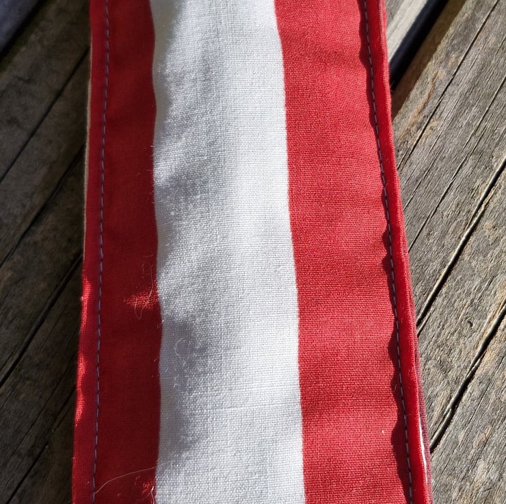 Red white and blue striped pen case with 4 gre... - Folksy