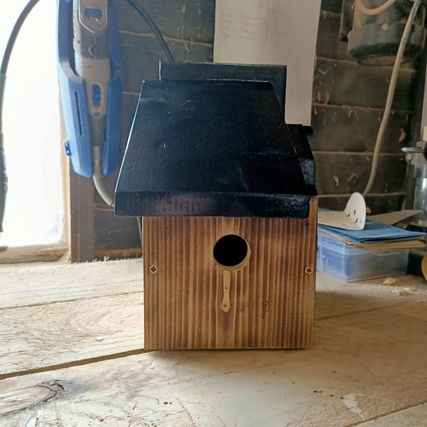 Quirky Bird house nesting box pyrography reclaimed - Folksy