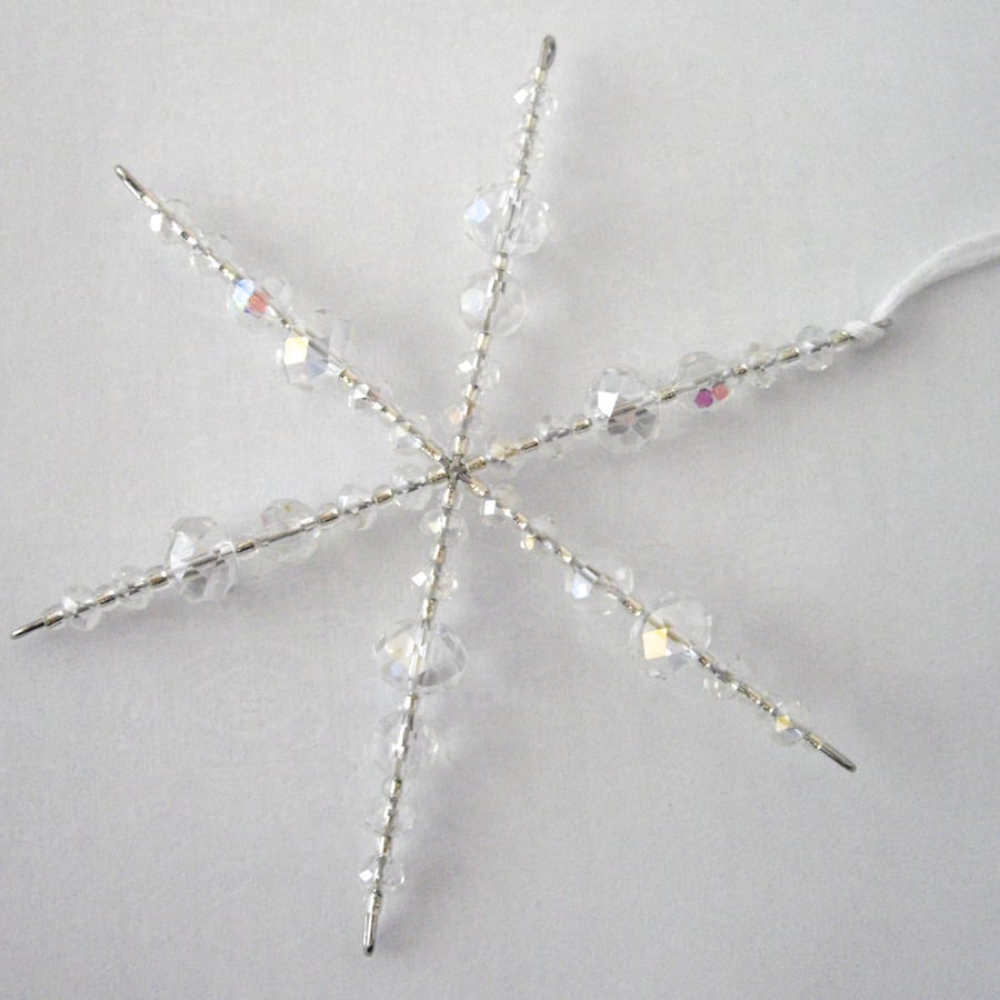 Crystal Snowflake - Star Decoration - Folksy