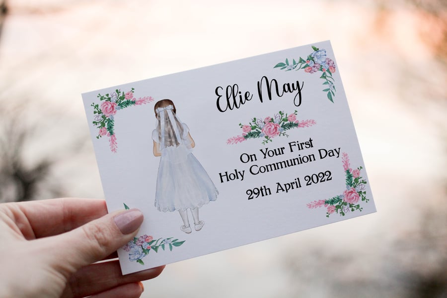 First Holy Communion Day Card, Holy Communion C... - Folksy