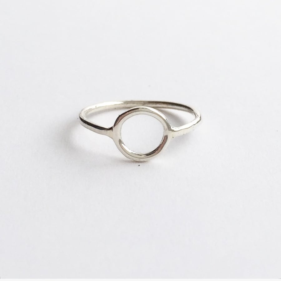 Silver Minimal Circle Ring - Folksy