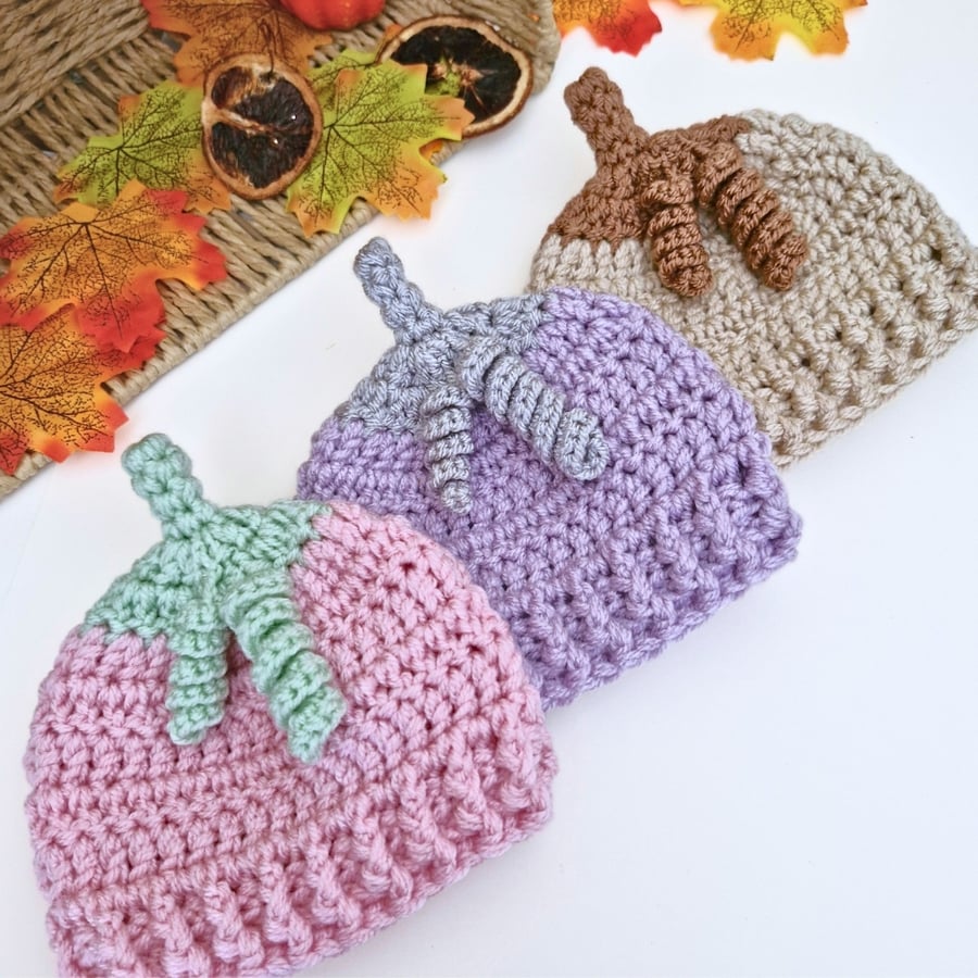 Summerween Pumpkin Baby Hat – Newborn to 6 Mont... - Folksy