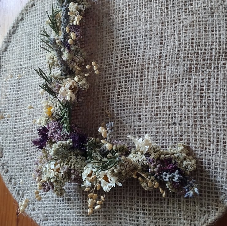 Personalised dried flower wall hanging - made t... - Folksy