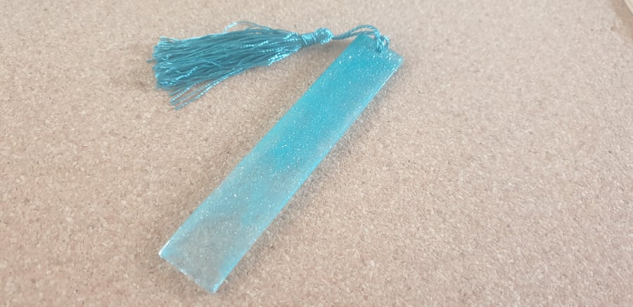 Pale blue glitter bookmark - Folksy