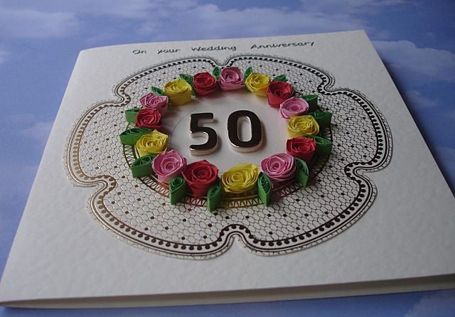 Quilled Anniversary Card - ANY number - Folksy