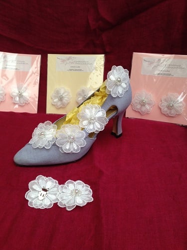 Lace and Beaded Shoe Clips - Folksy