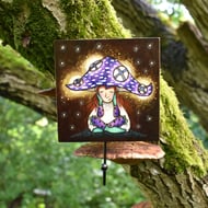 Toadstool pixie girl pyrography decorative hook - Folksy
