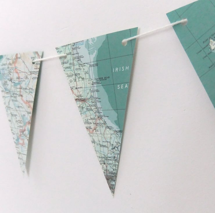 Map bunting - British Atlas Bunting - Eco-frien... - Folksy