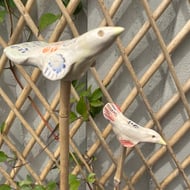 Bird cane toppers - set of 2 - Handmade ceramic... - Folksy