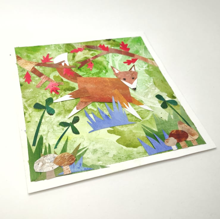 Collage Fox Art - Nature, Woodland Picture - Fr... - Folksy