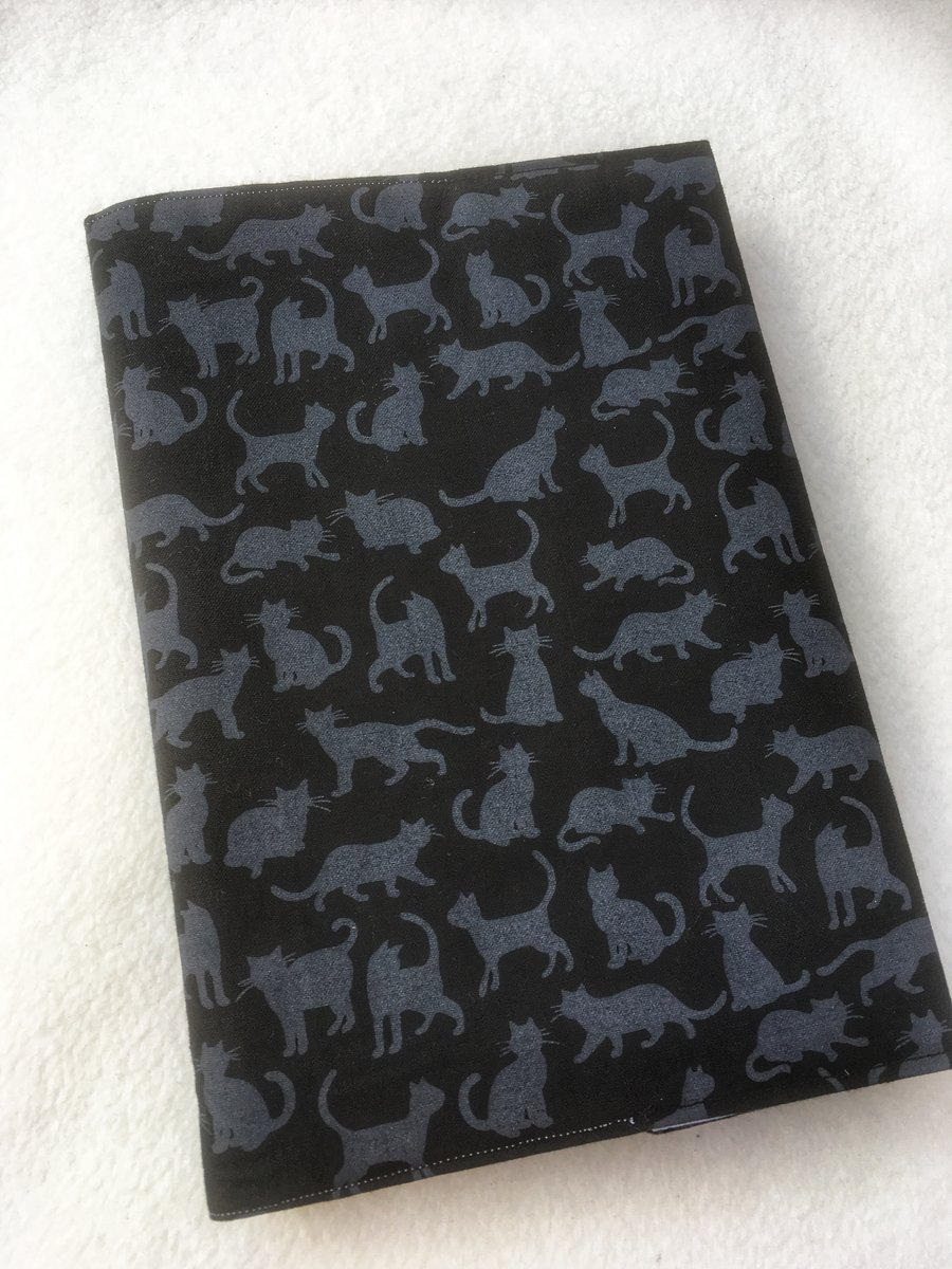 Cat Notebook Cover, Grey Cat, Fabric, A5, Stati... - Folksy