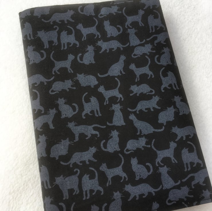 Cat Notebook Cover, Grey Cat, Fabric, A5, Stati... - Folksy