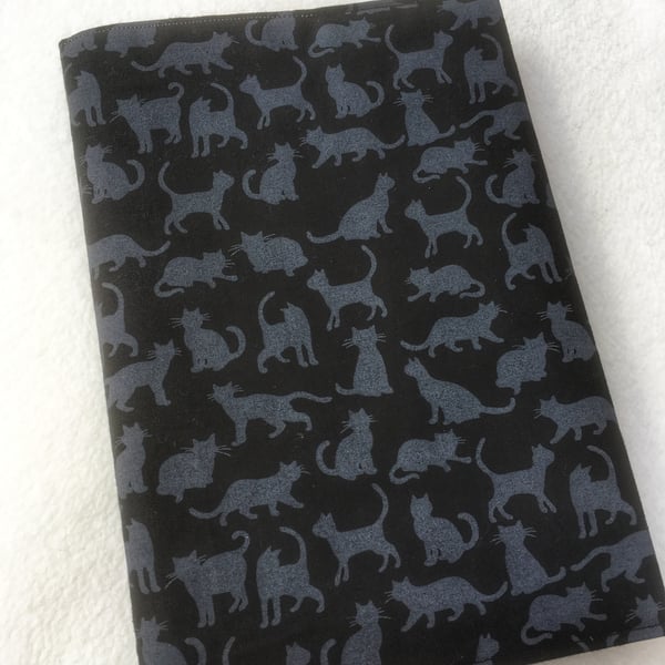 Cat Notebook Cover, Grey Cat, Fabric, A5, Stati... - Folksy