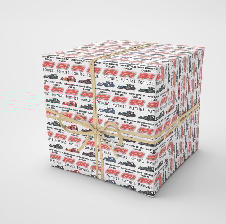 Personalised Formula 1 race car wrapping paper - Folksy