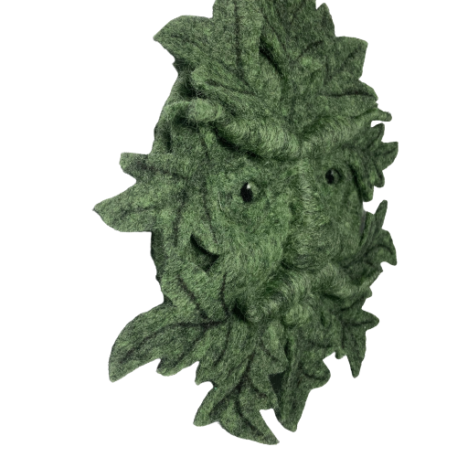 Green man plaque, woollen sculpture, needle fel... - Folksy