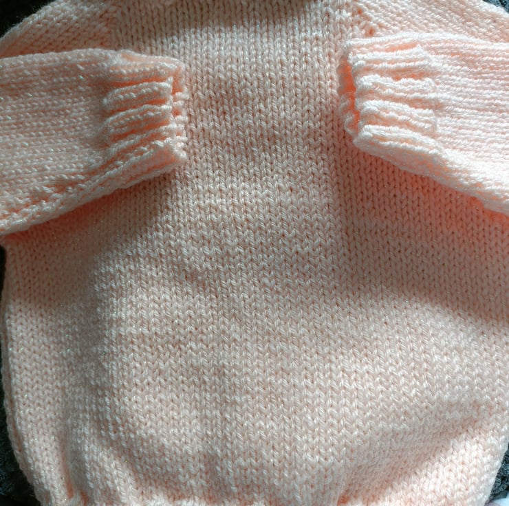 Hand Knitted childrens peach coloured jumper - Folksy