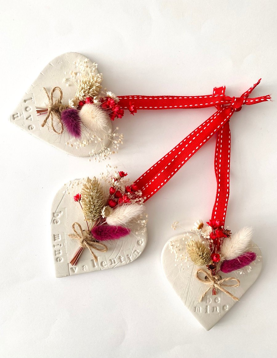 Dried Flowers Love Hearts Collection Miniature ... - Folksy