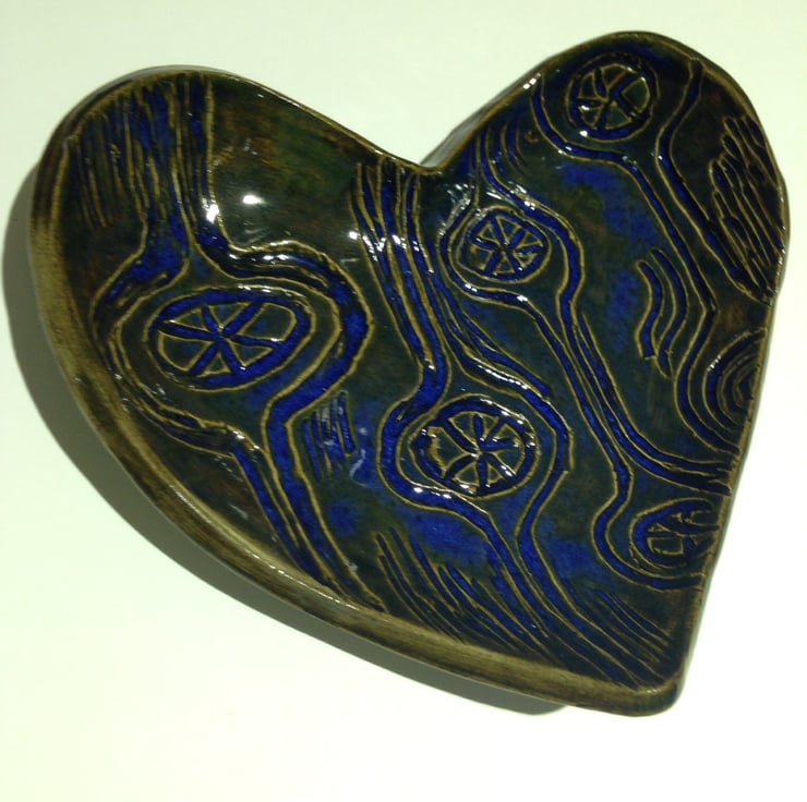 Heart shaped ceramic dish for jewellery, spoon ... - Folksy